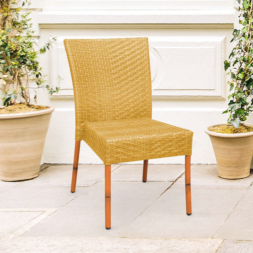 Lyon Tan Patio Dining Side Chair | RPG